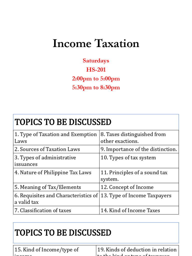 Philippine Income Taxation Overview | PDF | Cost Of Living | Taxes