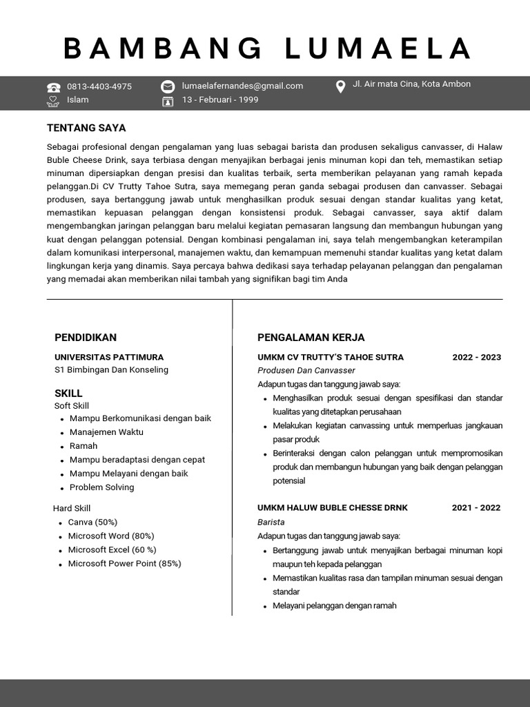CV Bambang | PDF