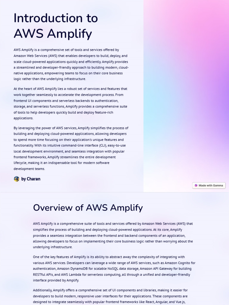 Introduction To AWS Amplify | PDF | Command Line Interface | Cloud Computing