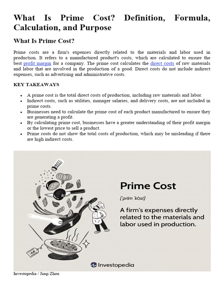 PRIME COST_investopedia | PDF | Cost | Labour Economics