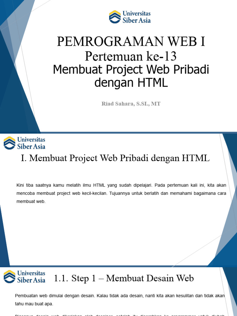 Membuat Web Pribadi dengan HTML | PDF