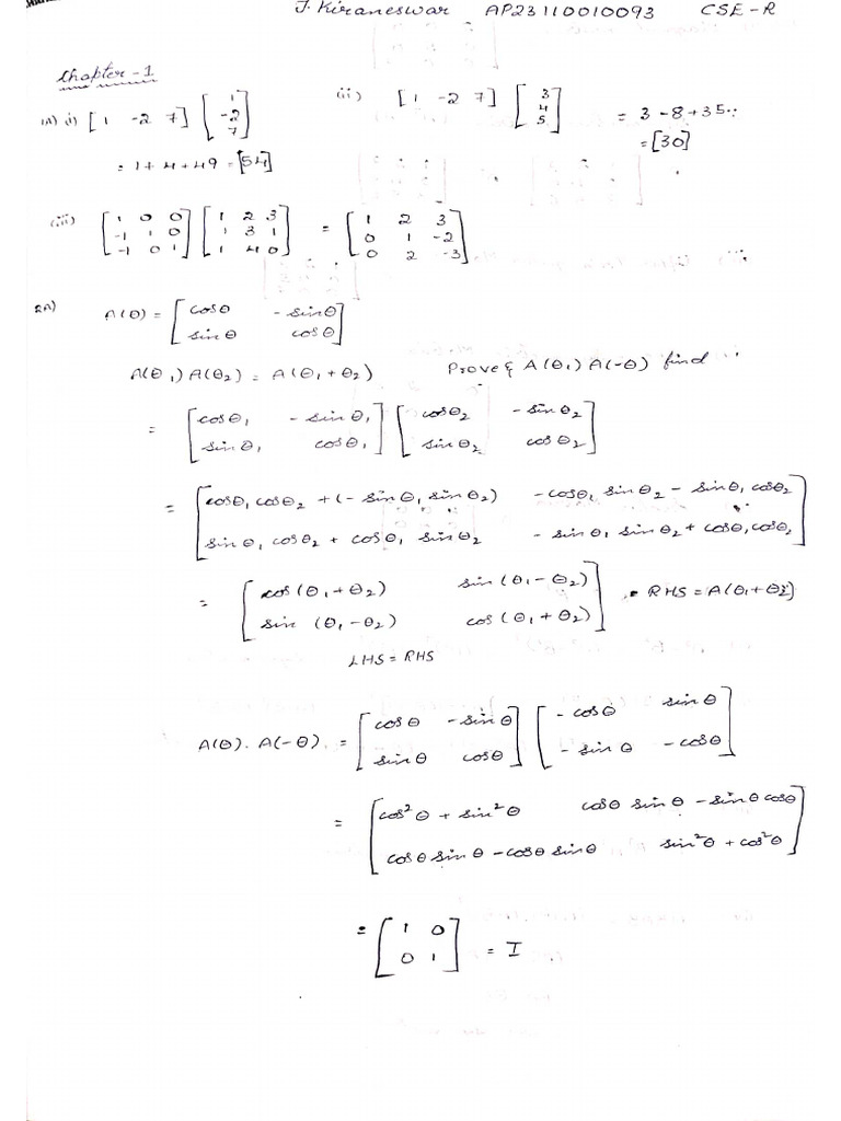 Maths Assignment Answers | PDF