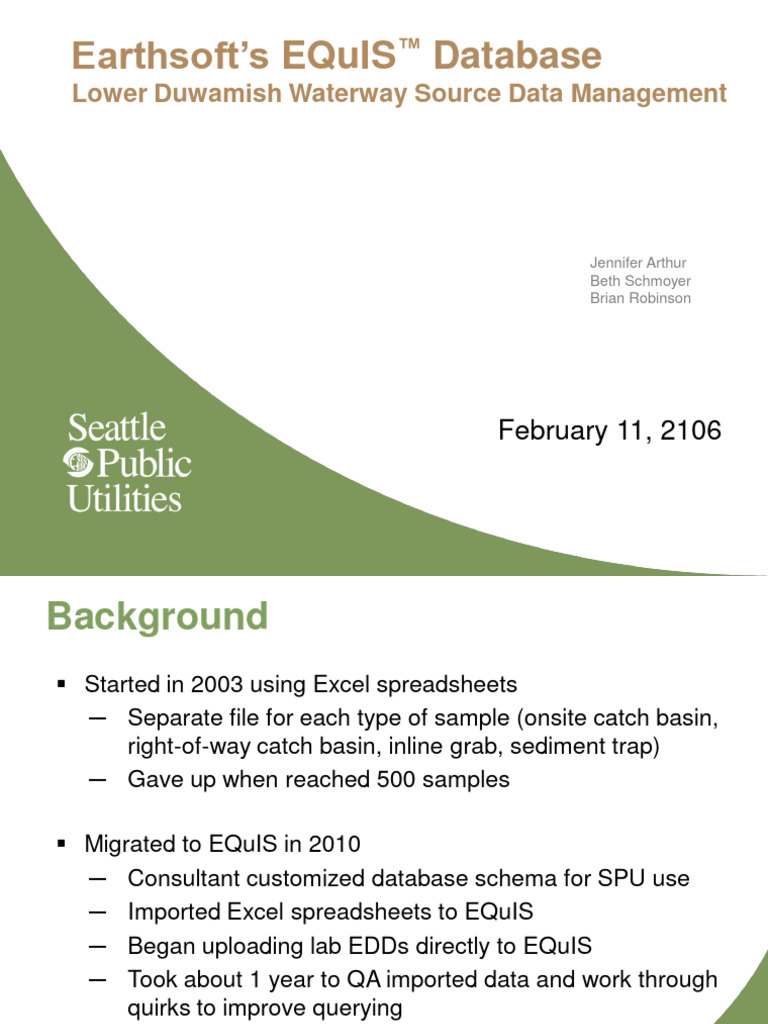 EQuIS Spokane 021116 | PDF | Arc Gis | Databases