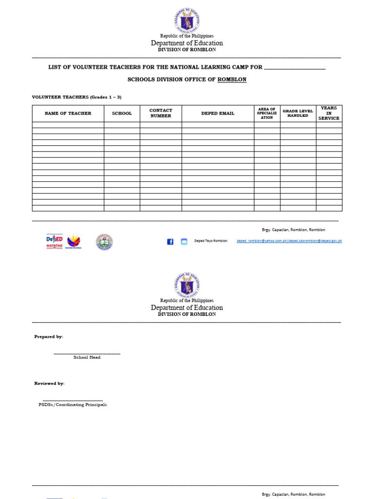 NLC List of Teachers | PDF | Public Law | Southeast Asia