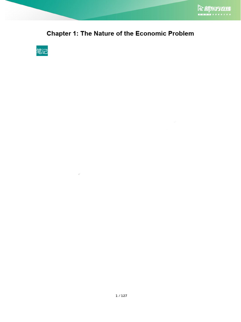 CAIE IG经济 学生手册-Chapter 1 The Nature of the Economic Problem PDF | PDF