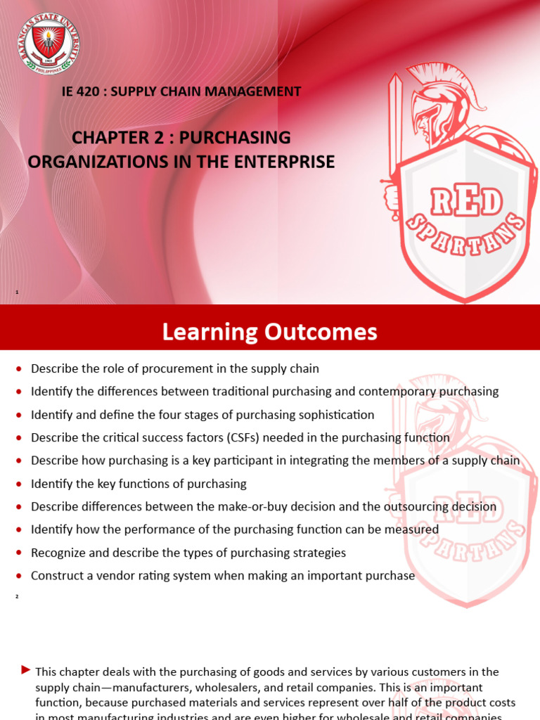 Chapter 2 Purchasing Organizations in The Enterprise | PDF | Procurement | Supply Chain