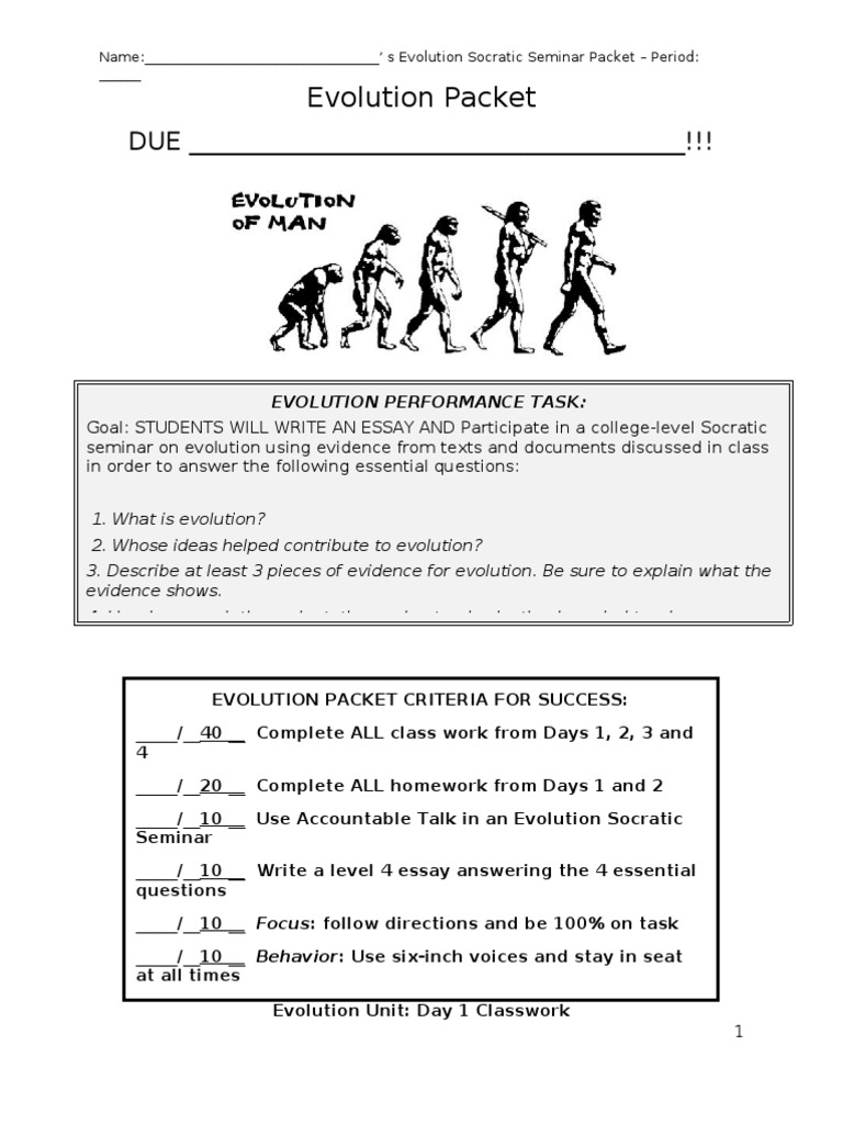 Evolution Packet Final | PDF | Mutation | Evolution