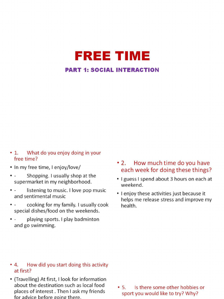 FREE TIME P1 | PDF
