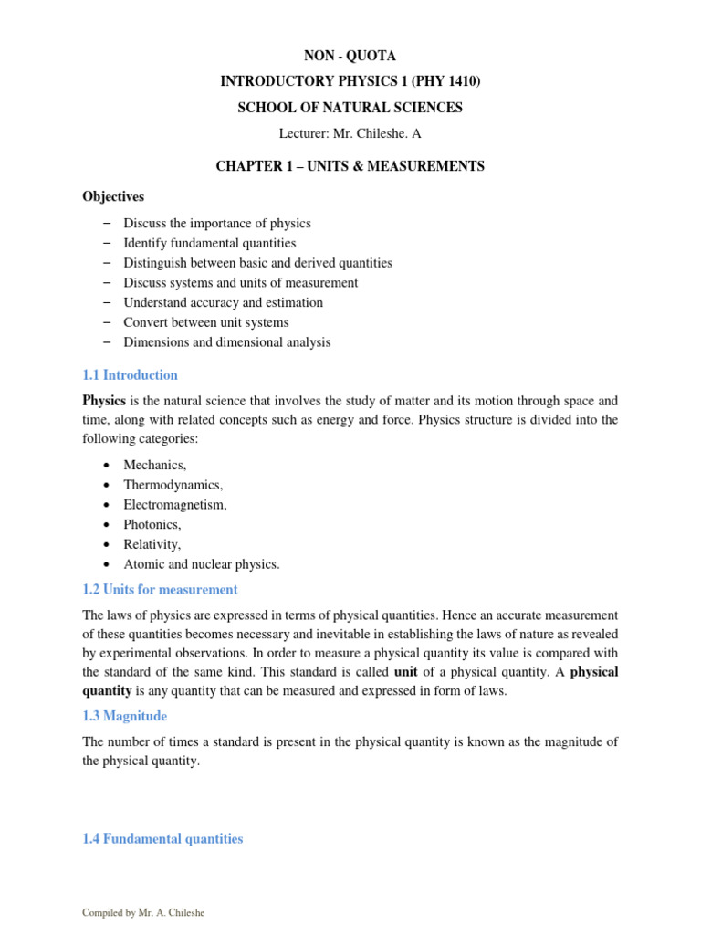 1 - Units & Measurements | PDF | International System Of Units | Mole ...