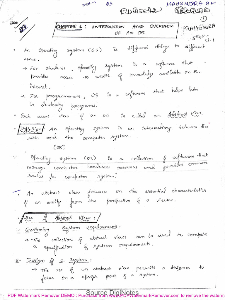 15EC553 - Operating Systems - Module 1 | PDF