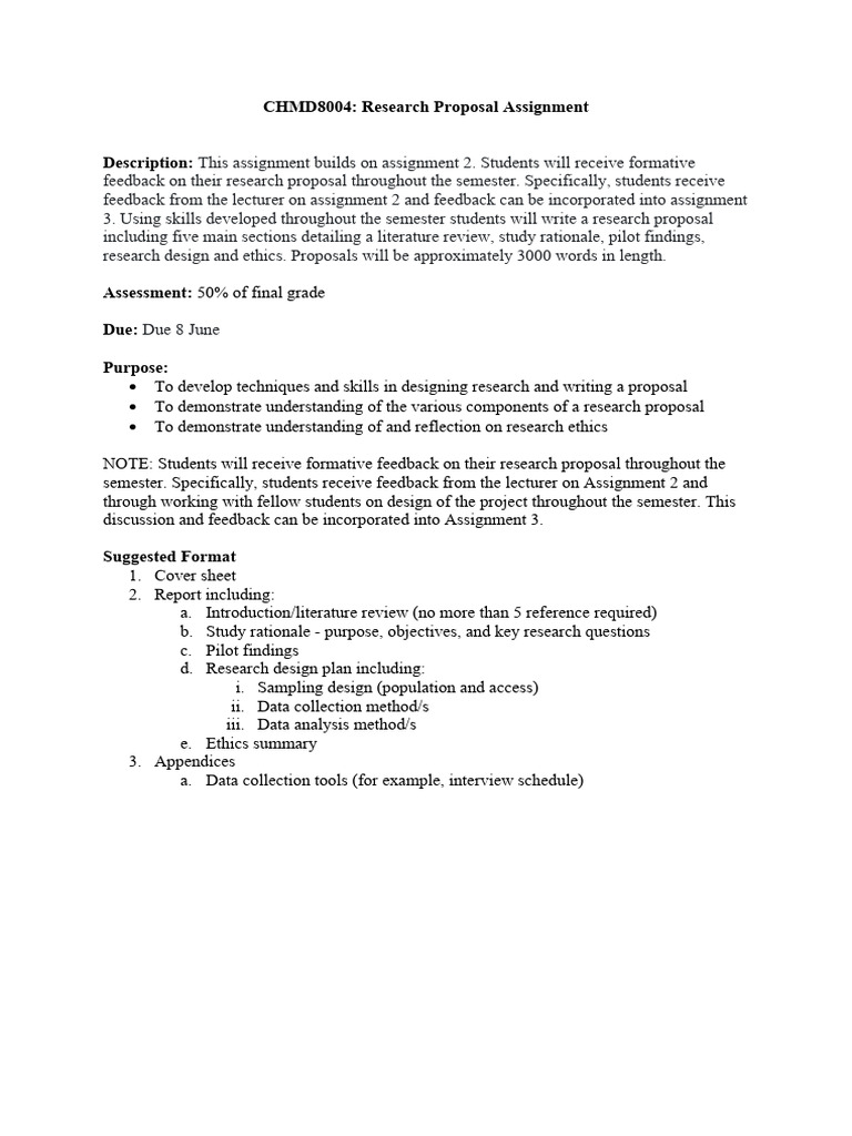 Research proposal assignment | PDF