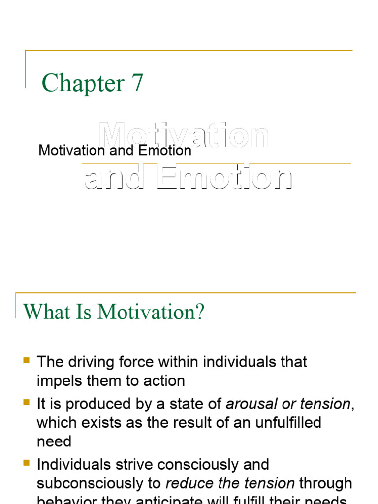 Chapter7 - What Is Motivation | PDF | Motivational | Motivation