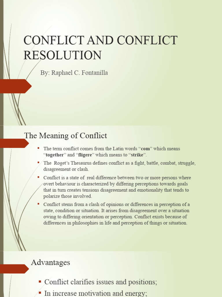 Conflict and Conflict Resolution | PDF | Motivation | Motivational