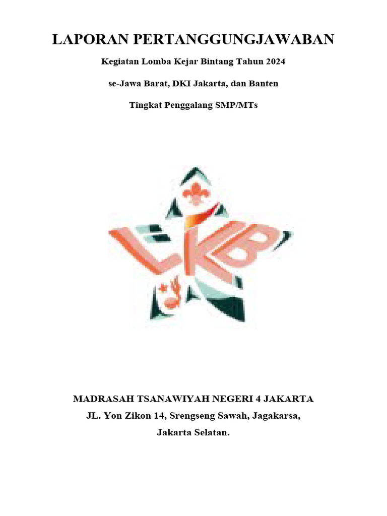 Laporan Pertanggungjawaban LKB | PDF