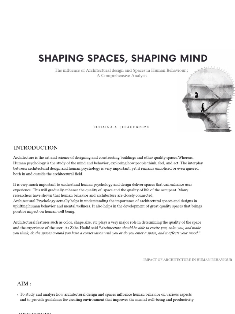 Shaping Spaces, Shaping Mind | PDF | Behavior | Human Behavior