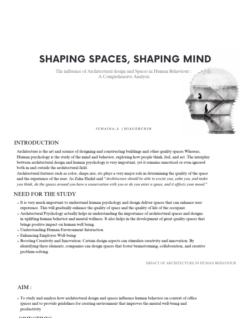 SHAPING SPACES, SHAPING MIND | PDF | Behavior | Human Behavior