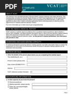 Medical Report Template Guardianship List: About Vcat | PDF | Power Of Attorney | Disability