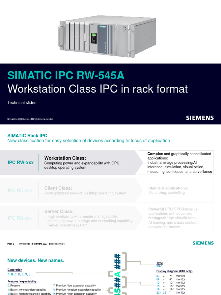 SIMATIC IPC RW-545A Technical Slides | PDF | Solid State Drive | Graphics Processing Unit