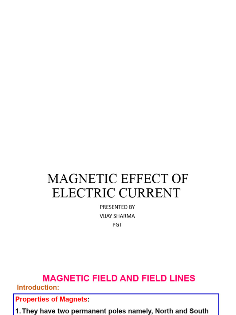 Magnetic Effect of Electric Current | PDF | Magnetic Field ...