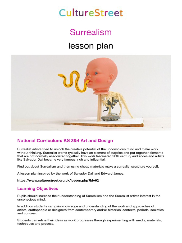 Lesson Plan | PDF | Surrealism | Salvador Dalí