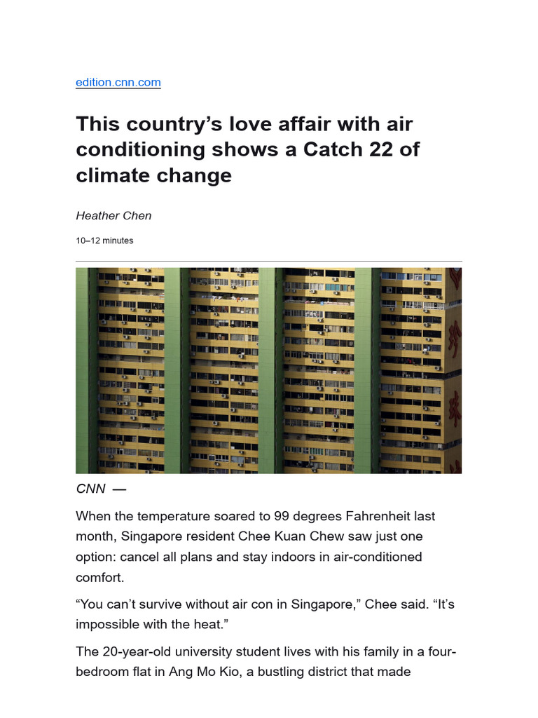 Singapore's Love Affair With Air Conditioning Shows A Catch 22 of ...