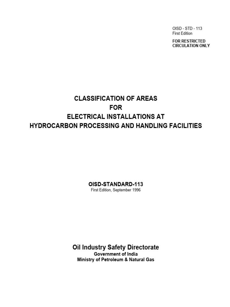 Oisd STD 113 | PDF | Combustion | Liquids