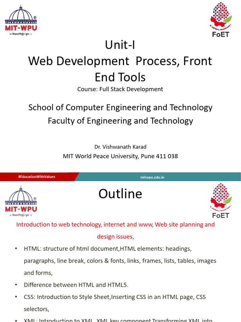 FSD Unit-I | PDF | World Wide Web | Internet & Web