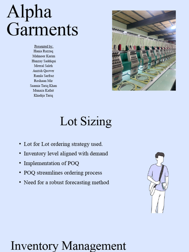 Alpha Garments | PDF | Inventory | Lean Manufacturing