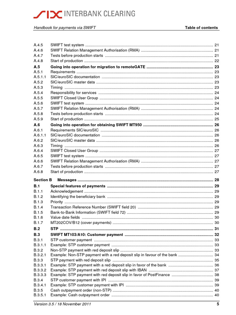 SWIFT Handbook Pages 2 | PDF | Service Industries | Money