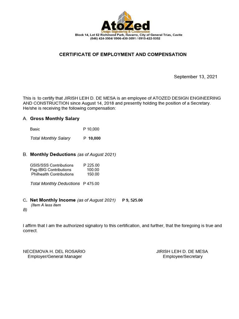 Coe and Compensation | PDF