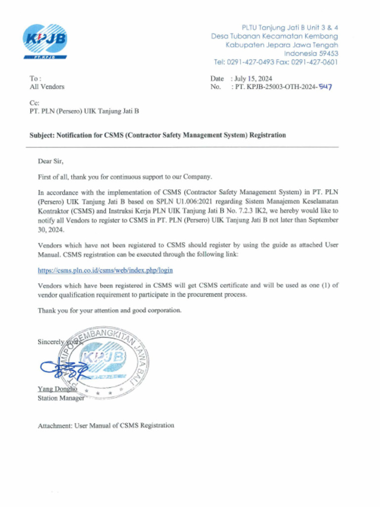 Csms Notification Letter | PDF