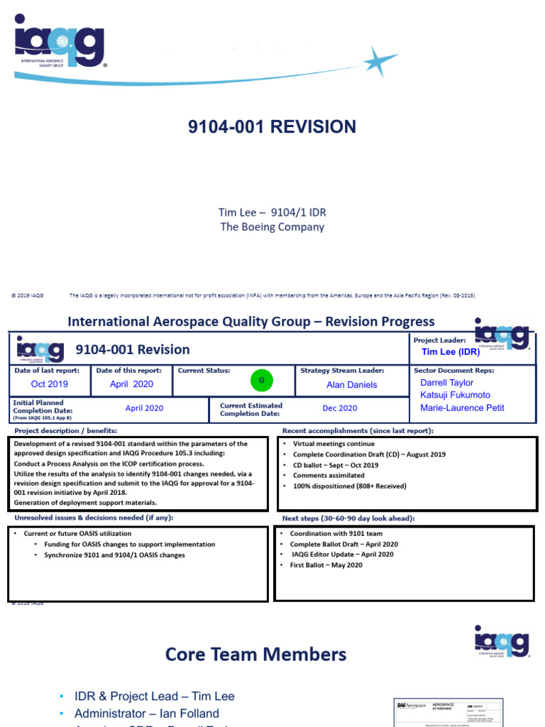 IAQG 9104-001 Revision Overview | PDF | Audit | Business