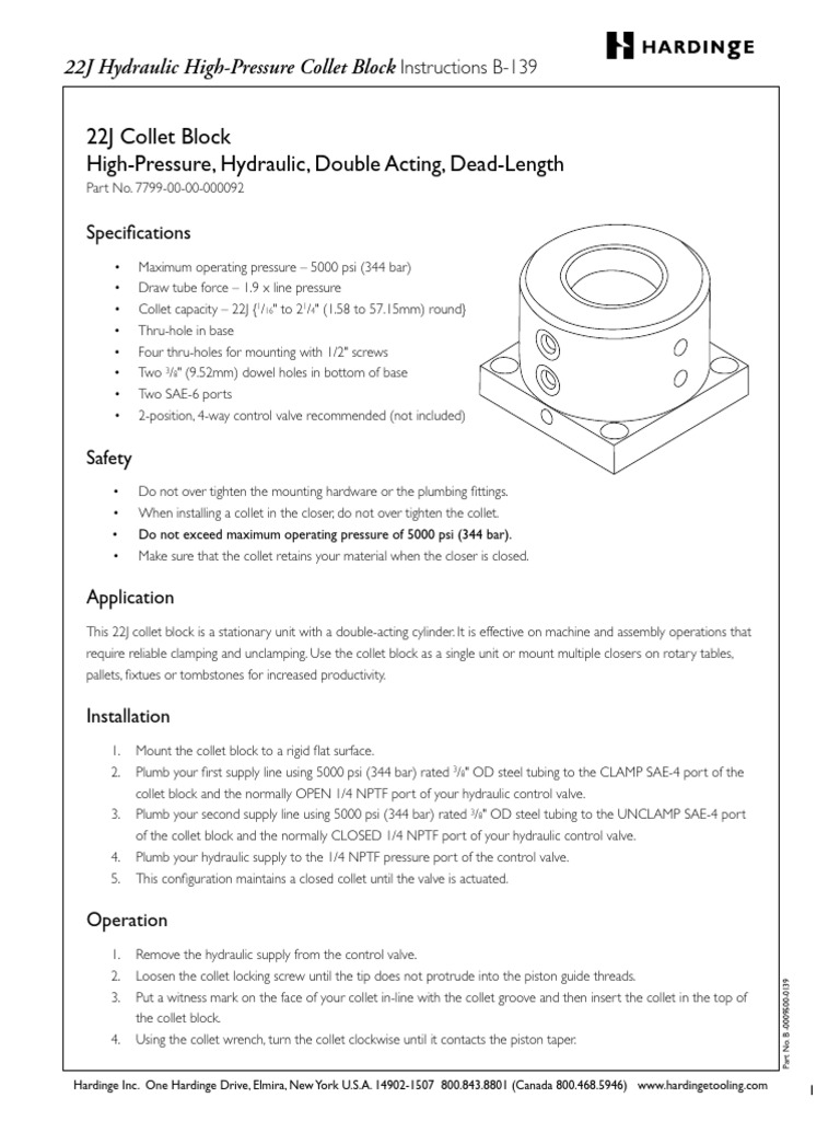 22J High Pressure Collet Block 7799 00 00 000092 | PDF | Valve | Pipe ...