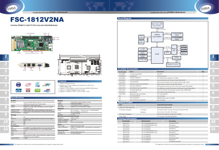 EVOC FSC 1812V2NA Datasheet | PDF | Usb | Computer Hardware