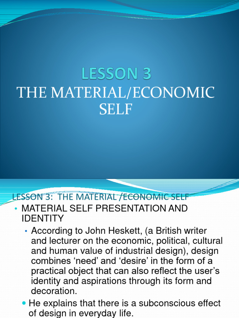 Lesson 3 The Material, Economic Self PDF Nlee | PDF | Consumerism ...