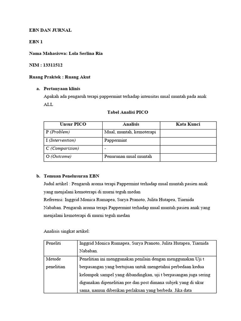 Ebn Dan Jurnal | PDF | Pengembangan Diri | Kesehatan Holistik