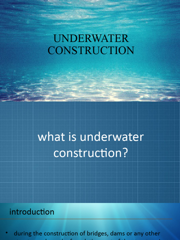 Underwater Construction Techniques Explained | PDF | Concrete | Civil ...
