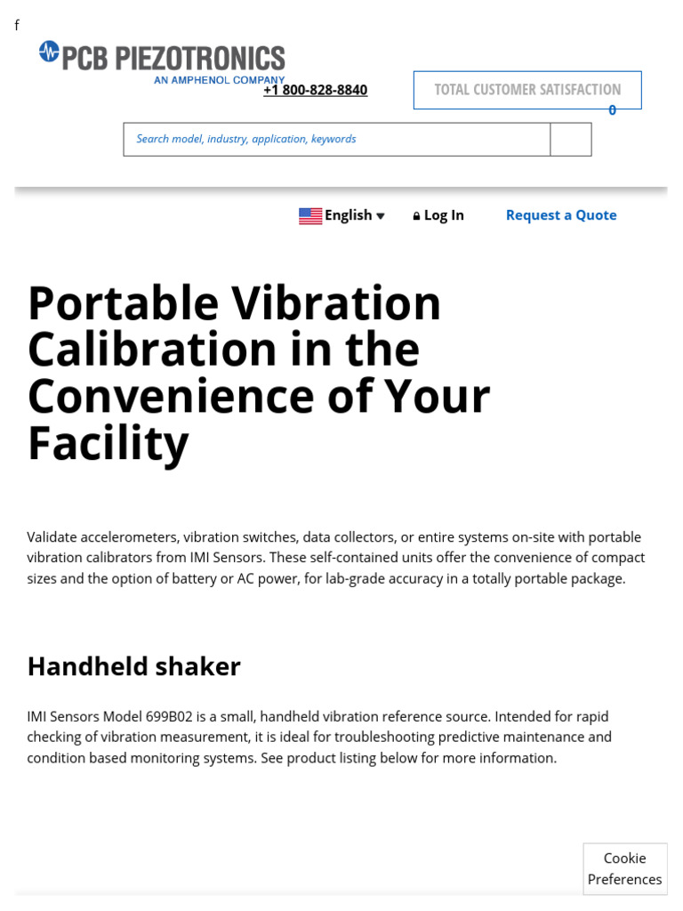 Portable Vibration Calibration For Sensors (Machinery Health Monitoring) - PCB Piezotronics ...