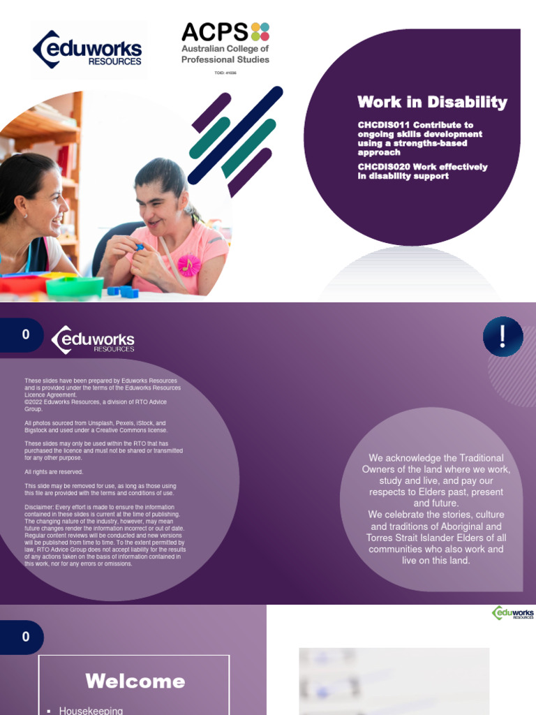 Work in Disability - PowerPoint V1.1 | PDF | Disability | Child Abuse