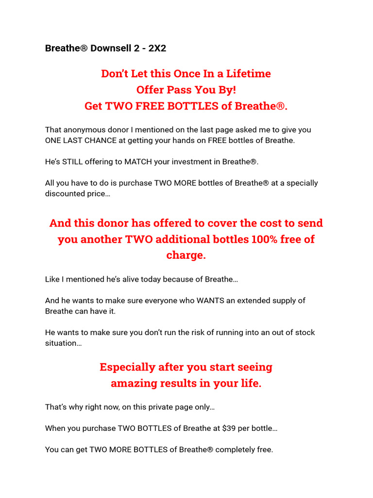 Breathe OTO1 DS2 TSL 2x2 V1 | PDF | Marketing | Financial Markets