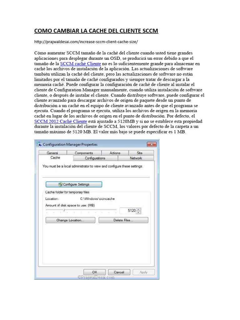 Como Cambiar La Cache Del Cliente SCCM | PDF | Programación | Programa de computadora