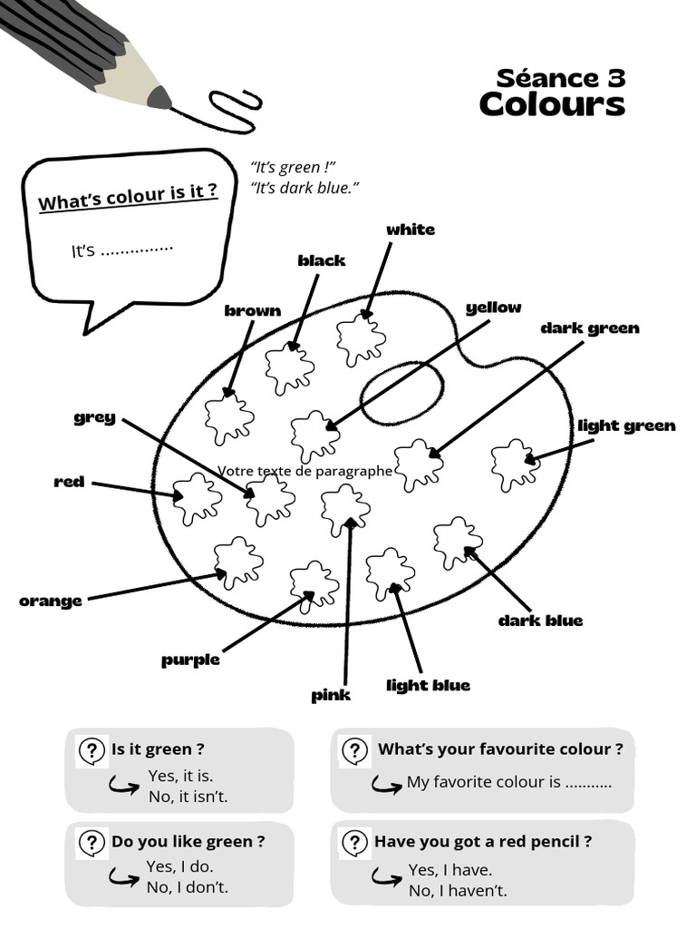 Fiche mémo anglais Colours | PDF