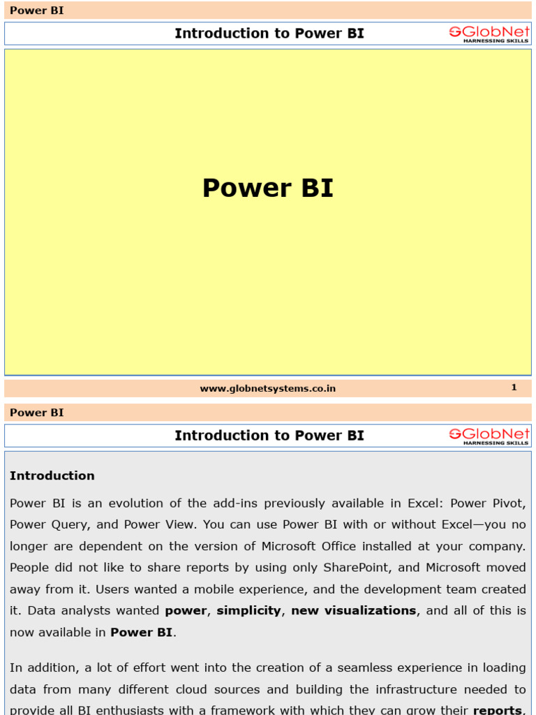 Power BI: A Complete Introduction Guide | PDF | Microsoft Excel | Data