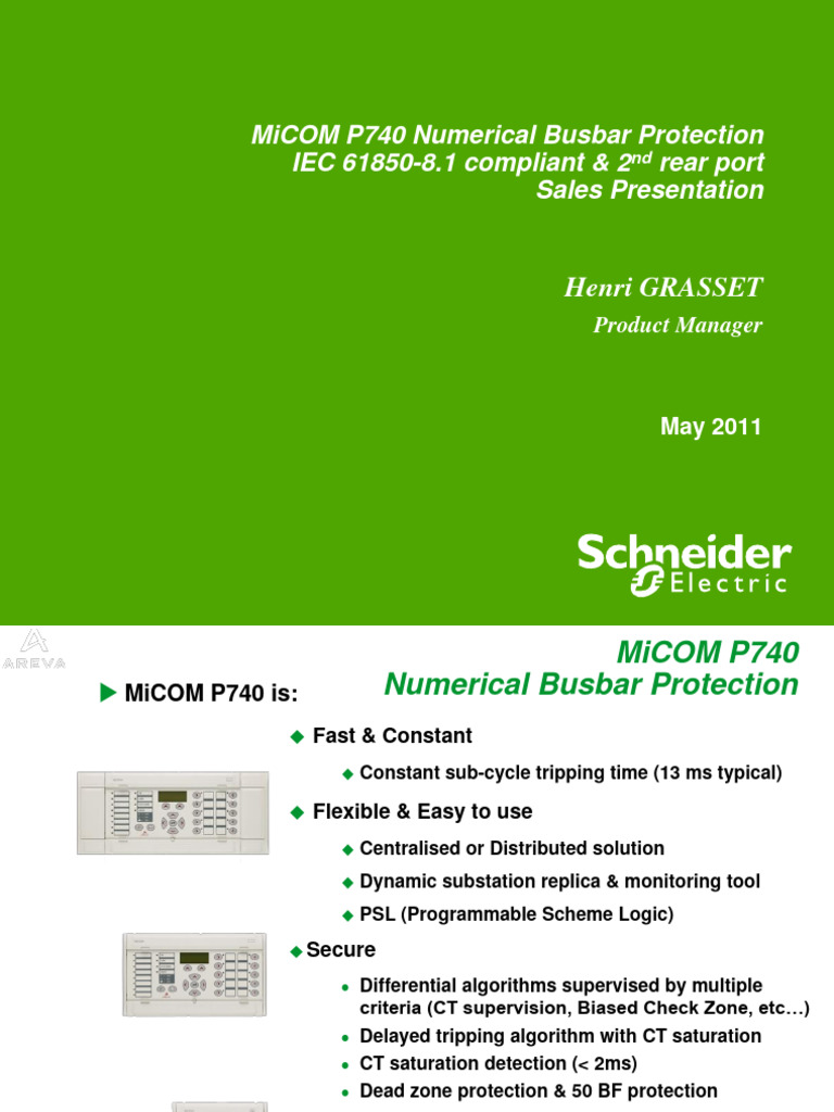 Micom P740 Numerical Busbar Protection Iec 61850-8.1 Compliant & 2 Rear ...