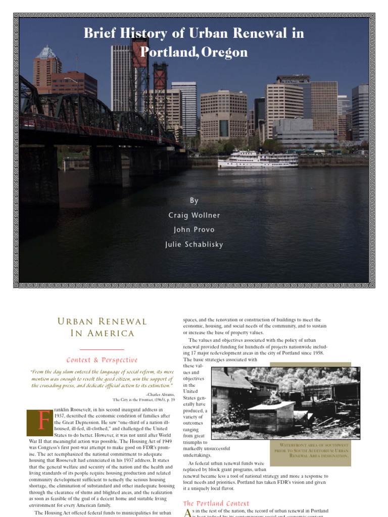 Brief History of Urban Renewal in Portland 2005 Wollner Provo ...