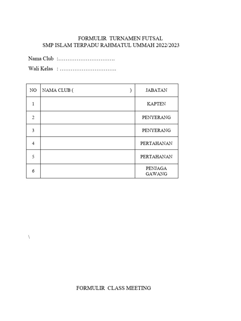 Formulir Lomba | PDF