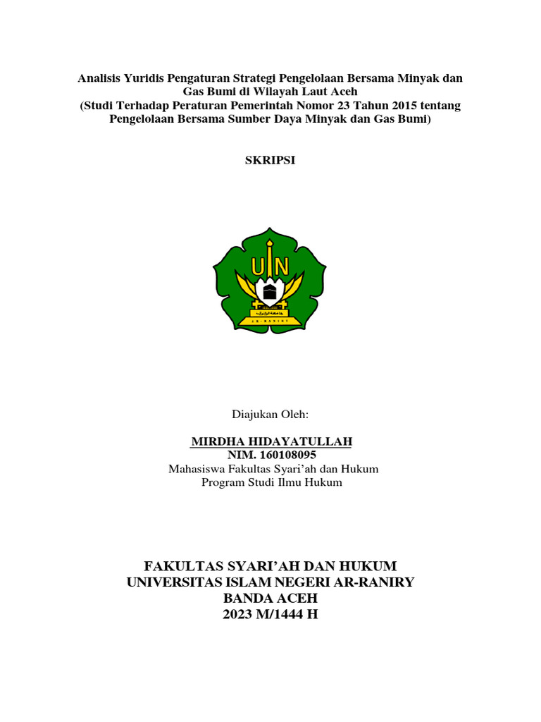 Mirdha Hidayatullah, 160106095, FSH, IH, 081269160030 | PDF
