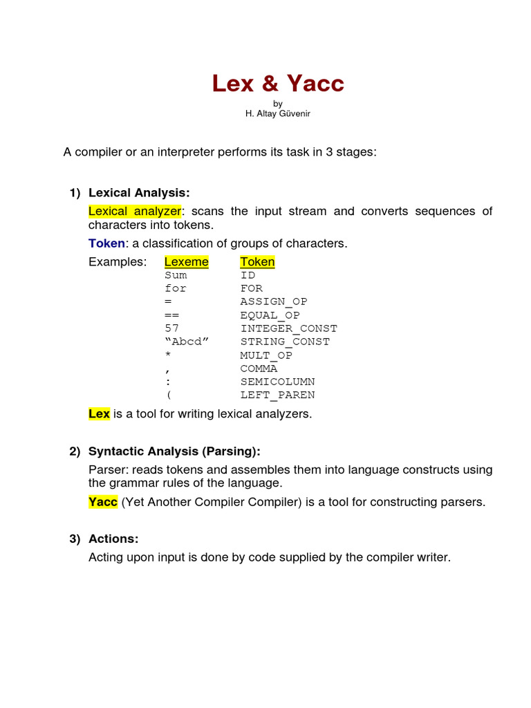 Lex Yacc | PDF | Parsing | Computer Programming