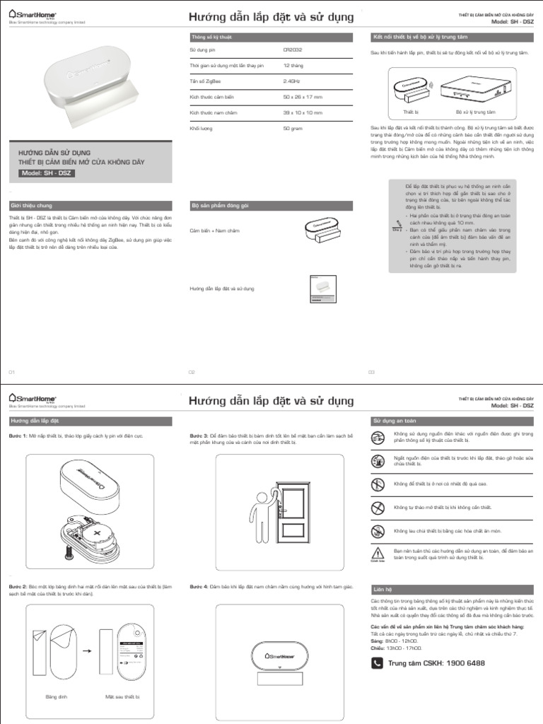 HDSD - SH - DSZ (Cảm biến cửa dùng pin) | PDF