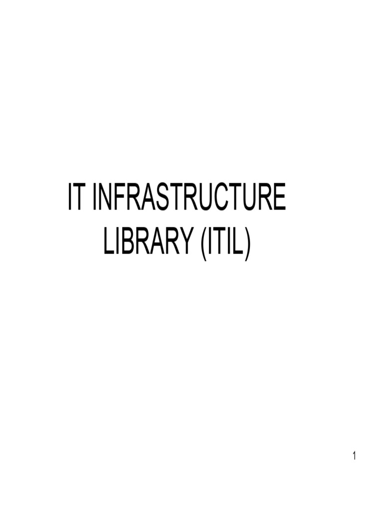 IT Infrastructure Library (ITIL) | PDF | Service Level Agreement | It Service Management